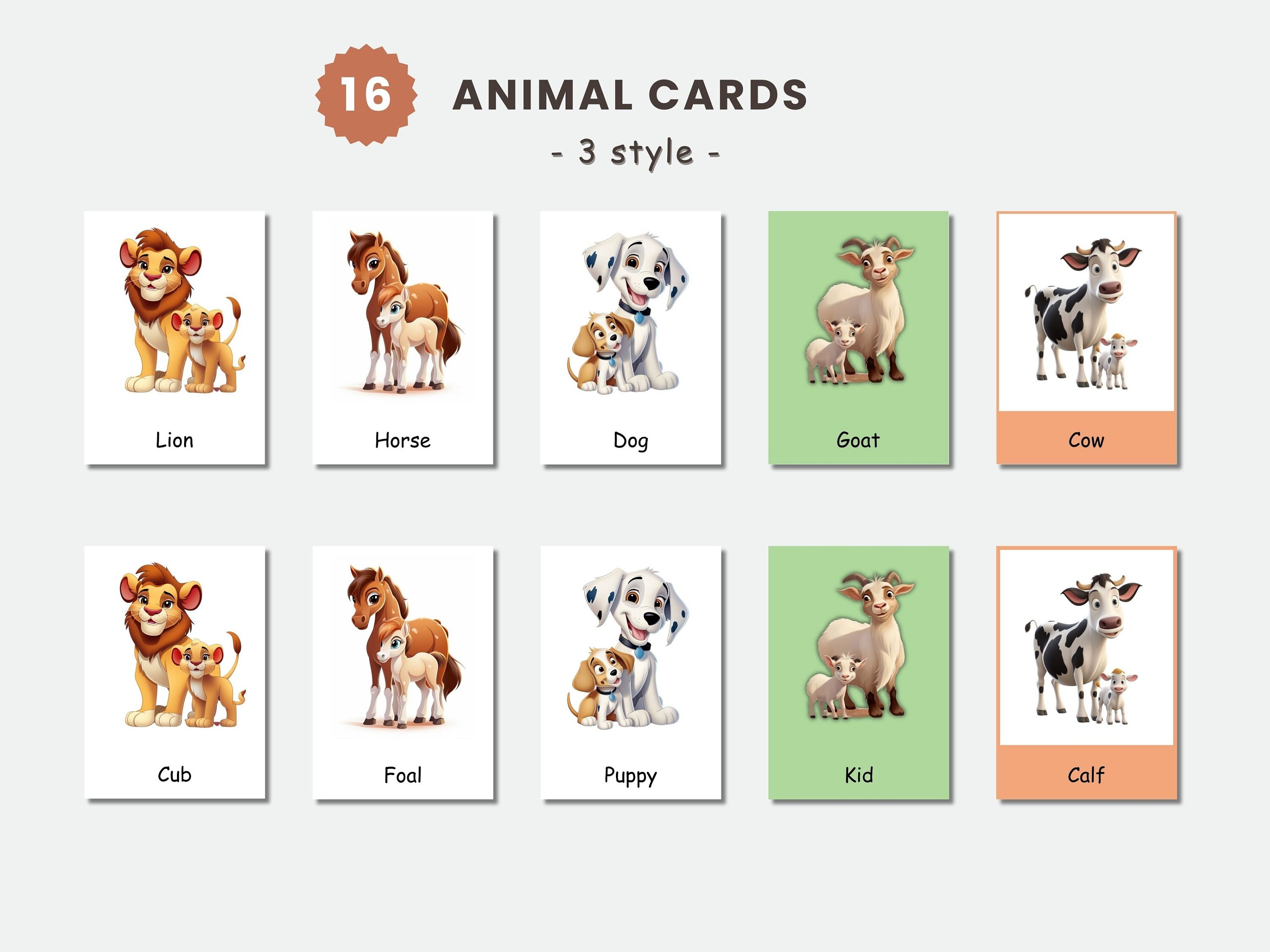 Printable Cards Bundle, Montessori Animal Flashcards, Toddler Vehicle ...