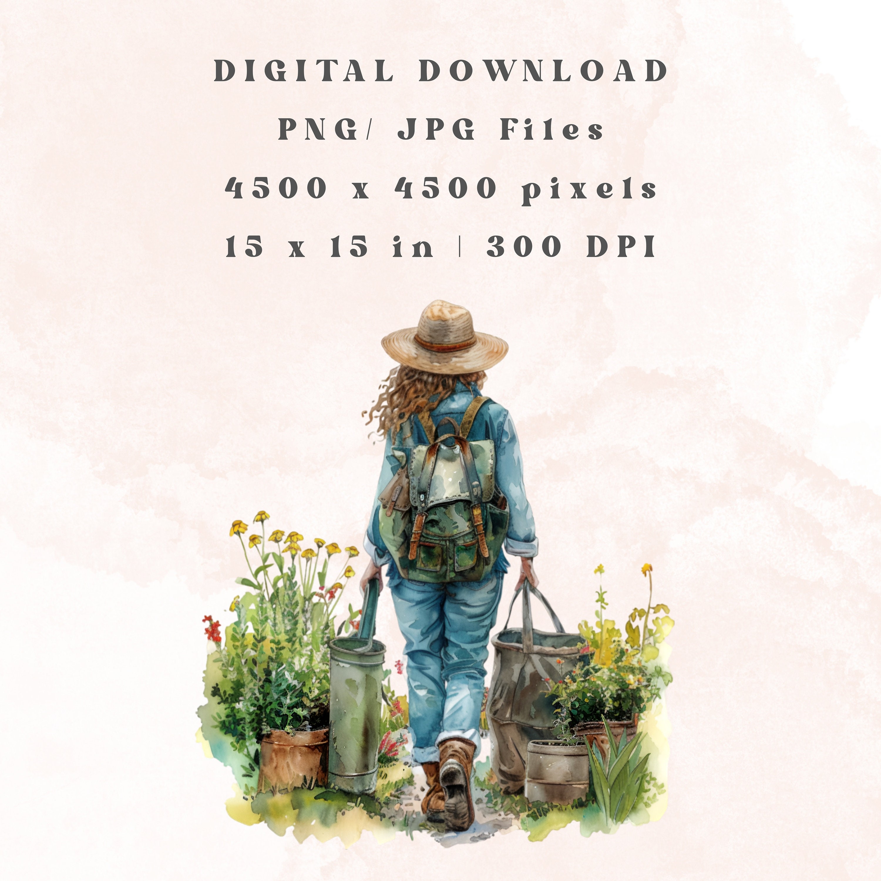 Gardening Girl Clipart, Gardening Clipart, Spring Clipart, Garden ...