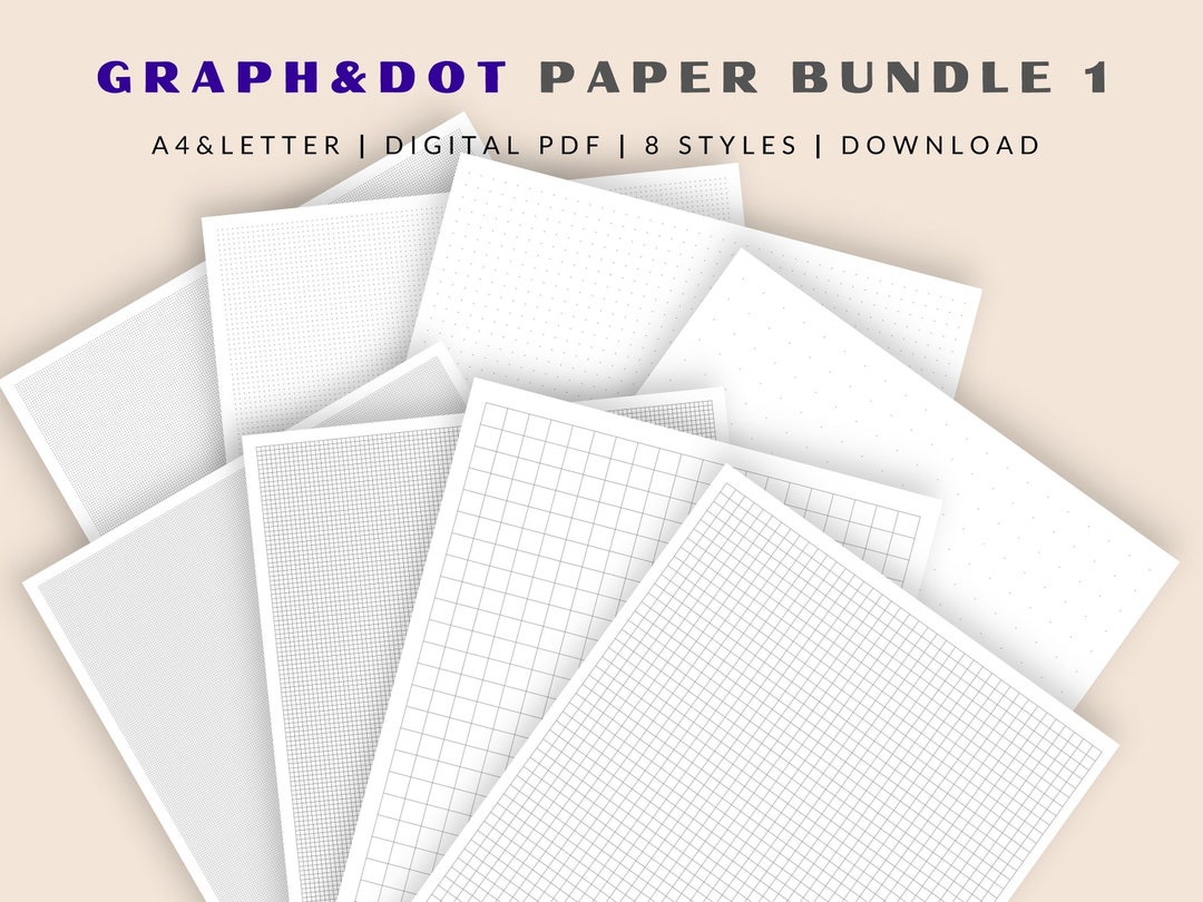 Graph Dot Grid Paper Bundle Printable Digital Downloadable PDF Dot ...