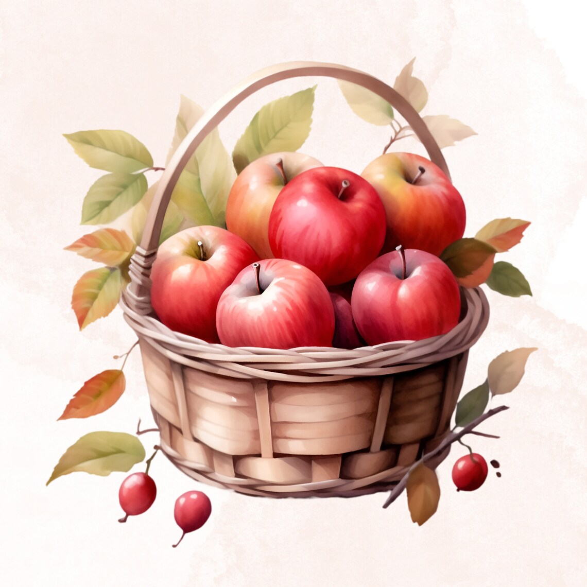 Apples Basket Clipart, Fruits Clipart, Apple Clipart, Red Apple ...