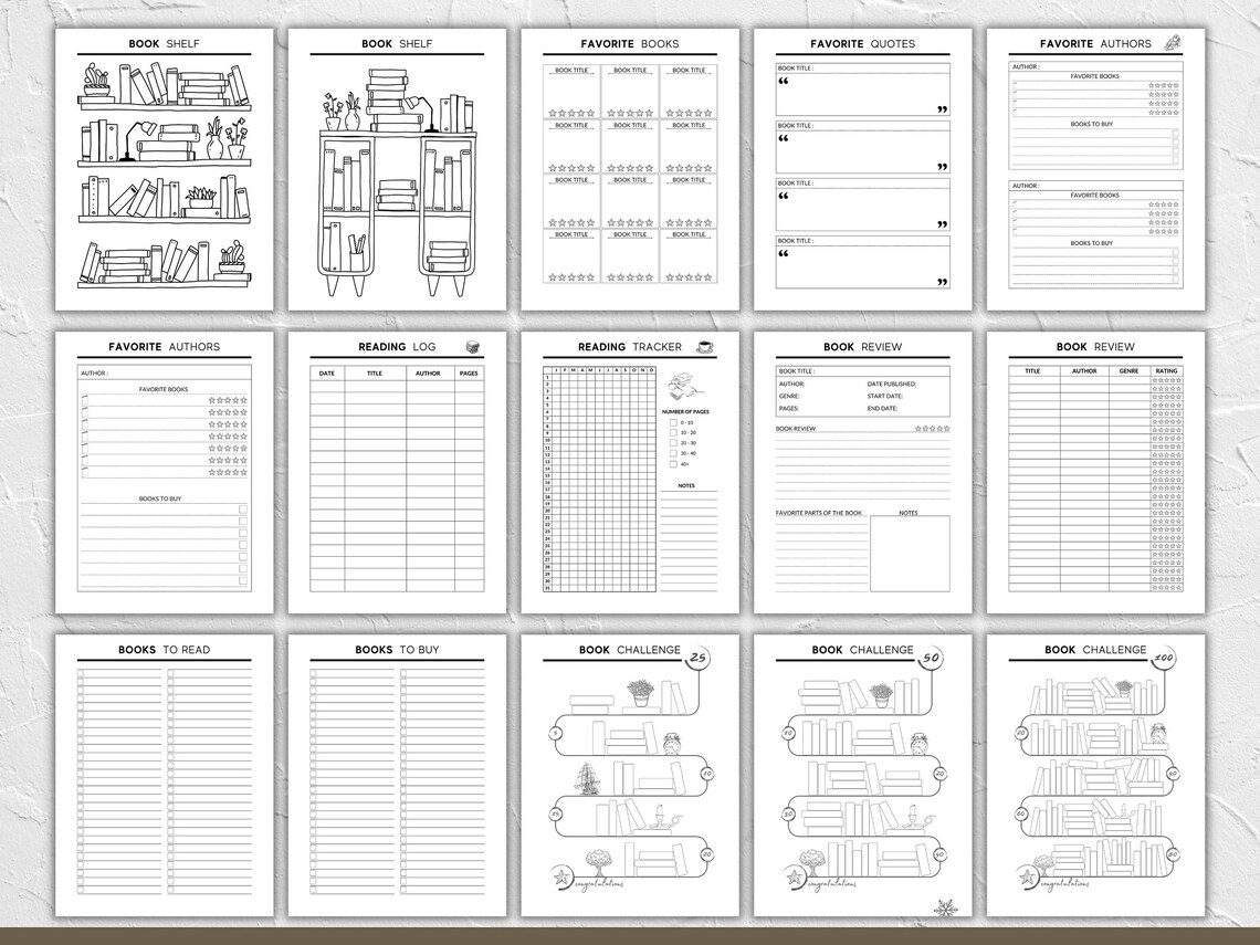 Printable Reading Planner Book Journal Book Tracker Reading Log Book ...