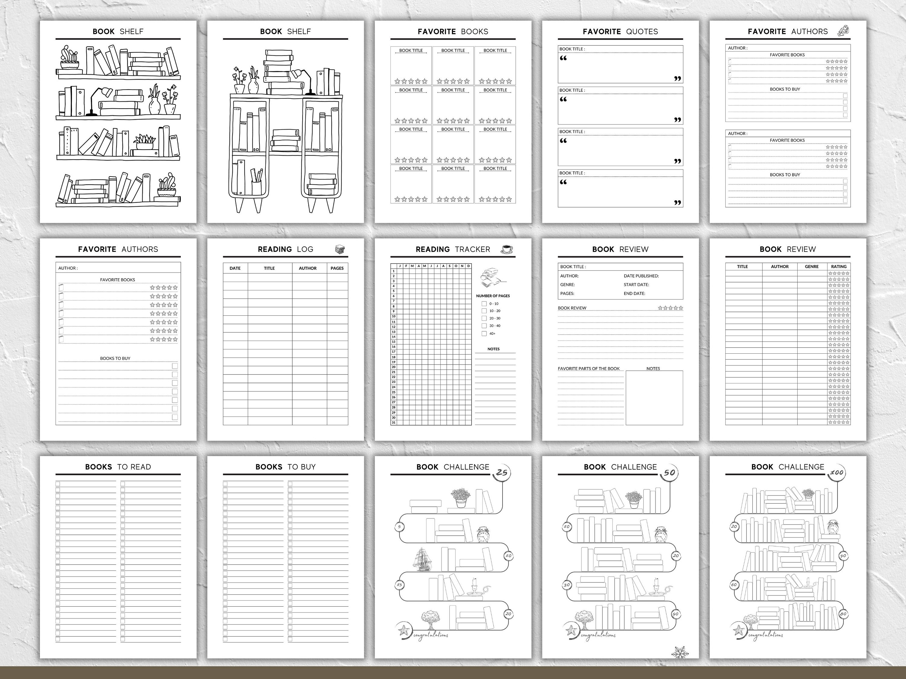 Printable Reading Planner Book Journal Book Tracker Reading Log Book ...