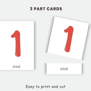 Numbers Printable Flashcards, Toddler Counting Cards, Montessori Cards ...