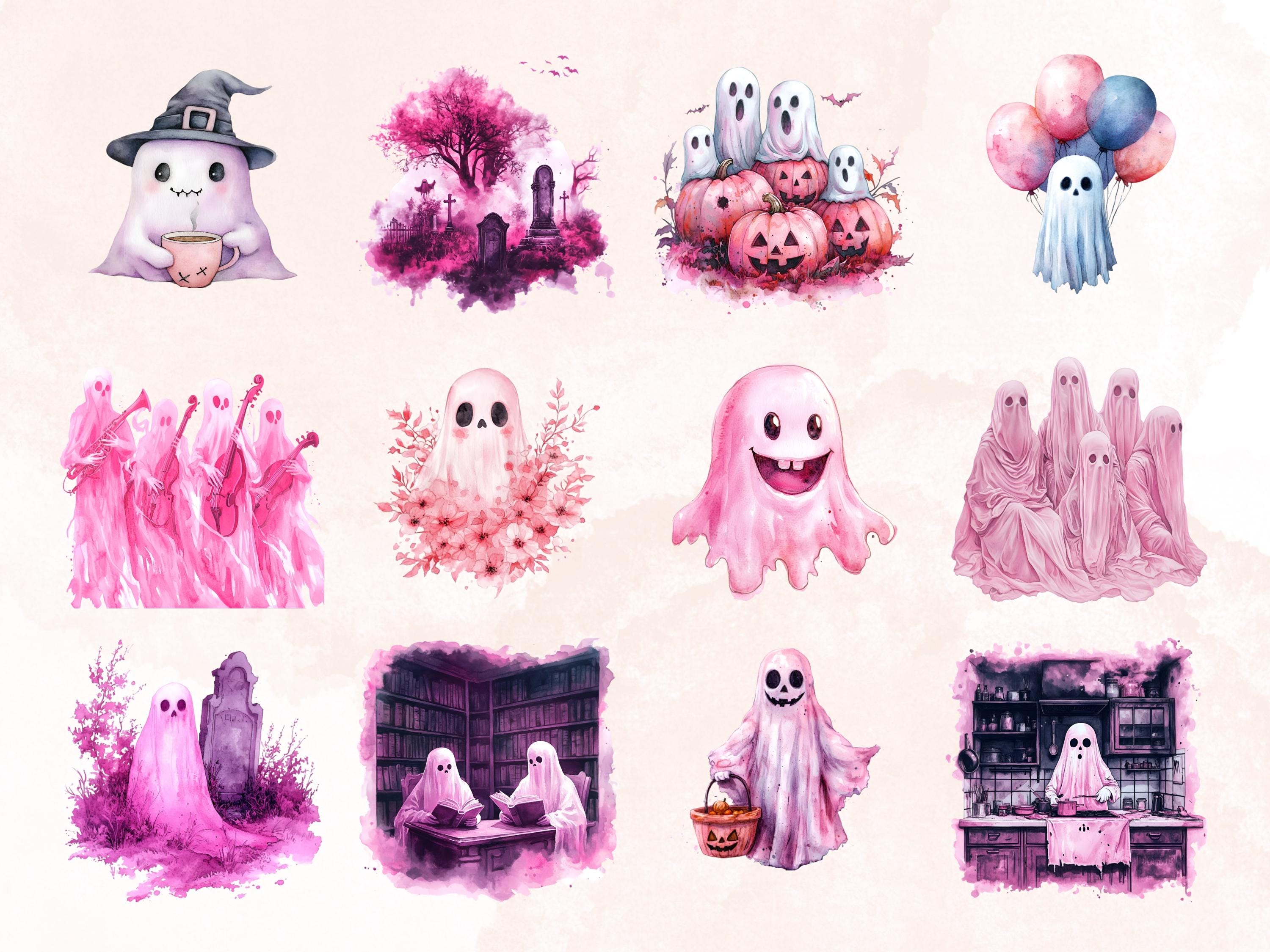 Watercolor Halloween Clipart, Ghost Clipart Bundle, Cute Fall Halloween ...