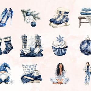 Winter Clipart Bundle, Cozy Winter Clipart, Snowflakes Png, Bluey ...