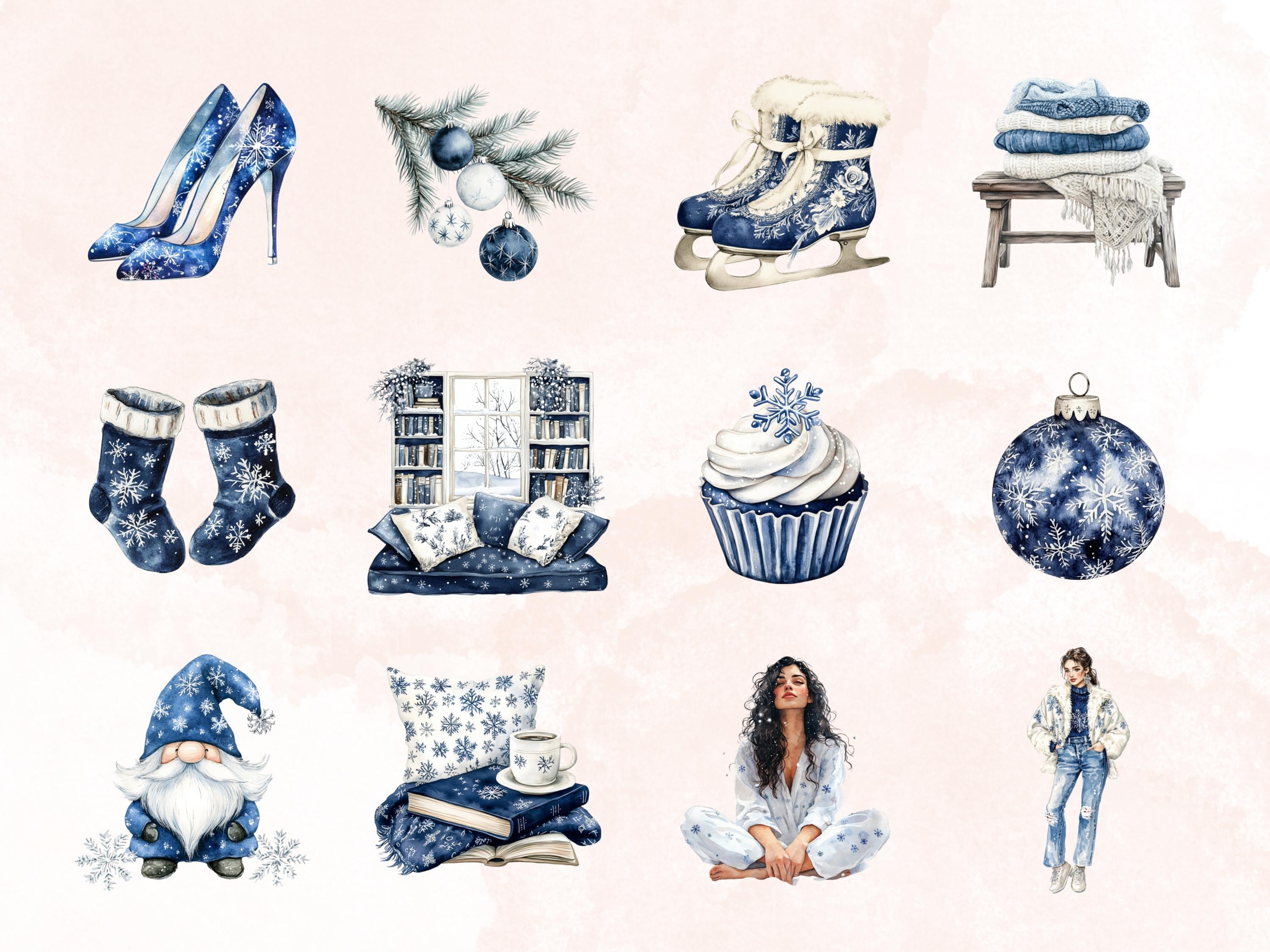 Winter Clipart Bundle, Cozy Winter Clipart, Snowflakes Png, Bluey ...