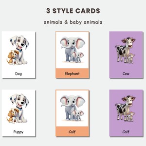 Animals & Baby Animals Printable Flashcards | Montessori Cards | Pre ...