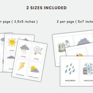 Weather Cards | Printable Montessori Flashcards | Preschool Cards ...
