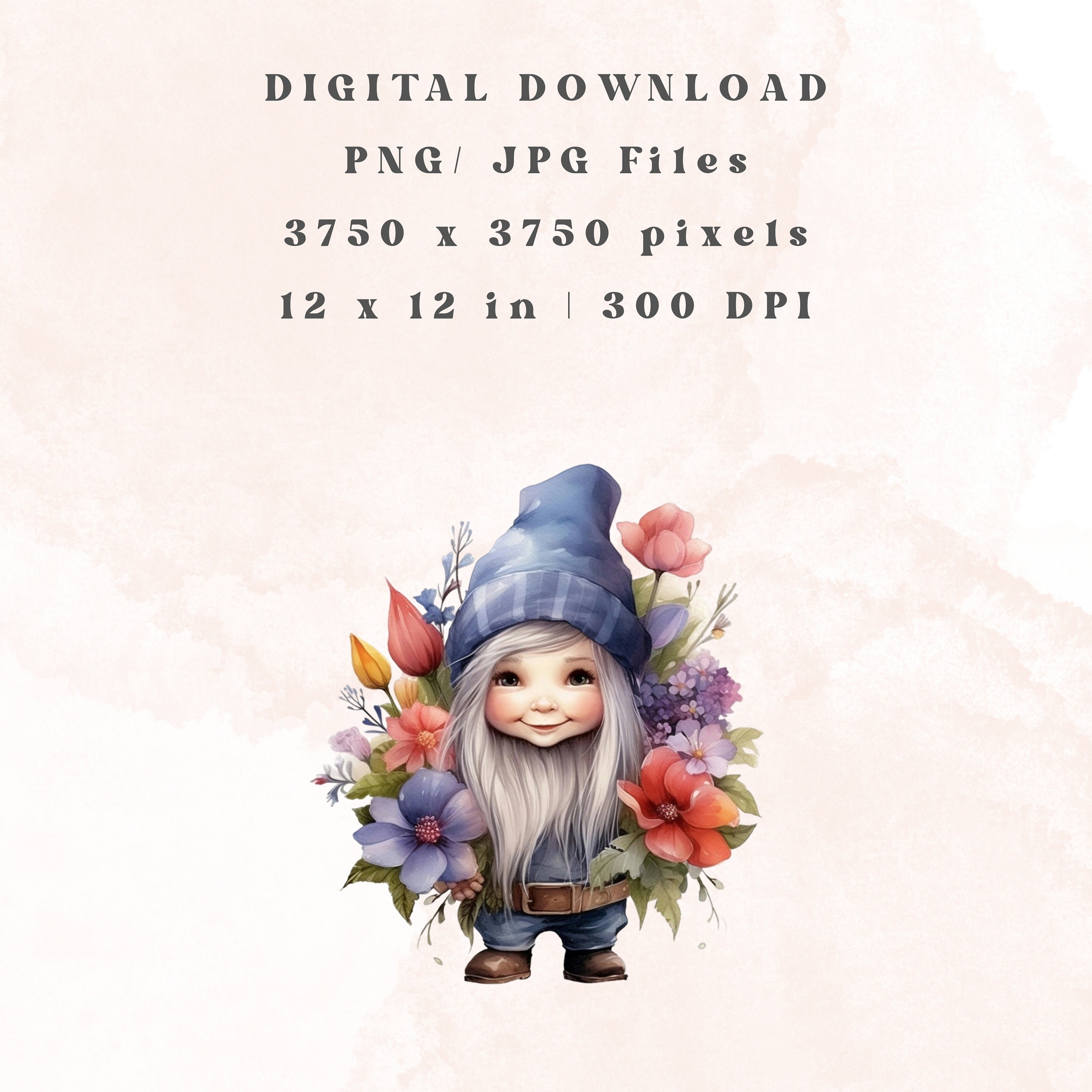 Gnome Clipart, Cute Girl Gnome Bundle, Watercolor Gnome Png, Spring ...
