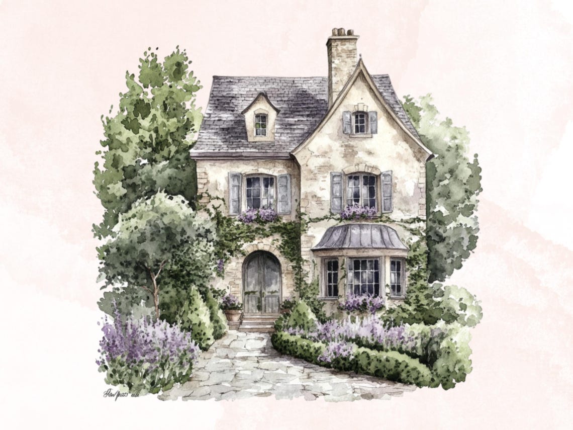 Cottagecore Clipart, Vintage Writing Clipart, Cozy Cottage Graphics ...