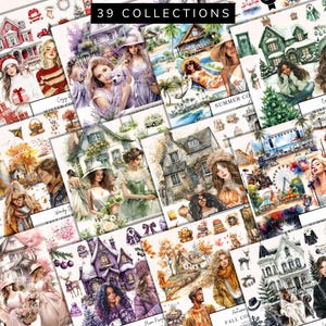 Seasonal Clipart Megabundle, Winter Graphics, Seasons Clipart, Spring ...