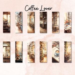 16 Printable Coffee Bookmarks, Watercolor Bookmark Designs, Book Lover ...