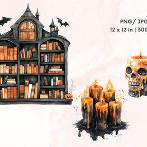 Watercolor Halloween Clipart, Spooky Season Png Bundle, Cute Fall ...