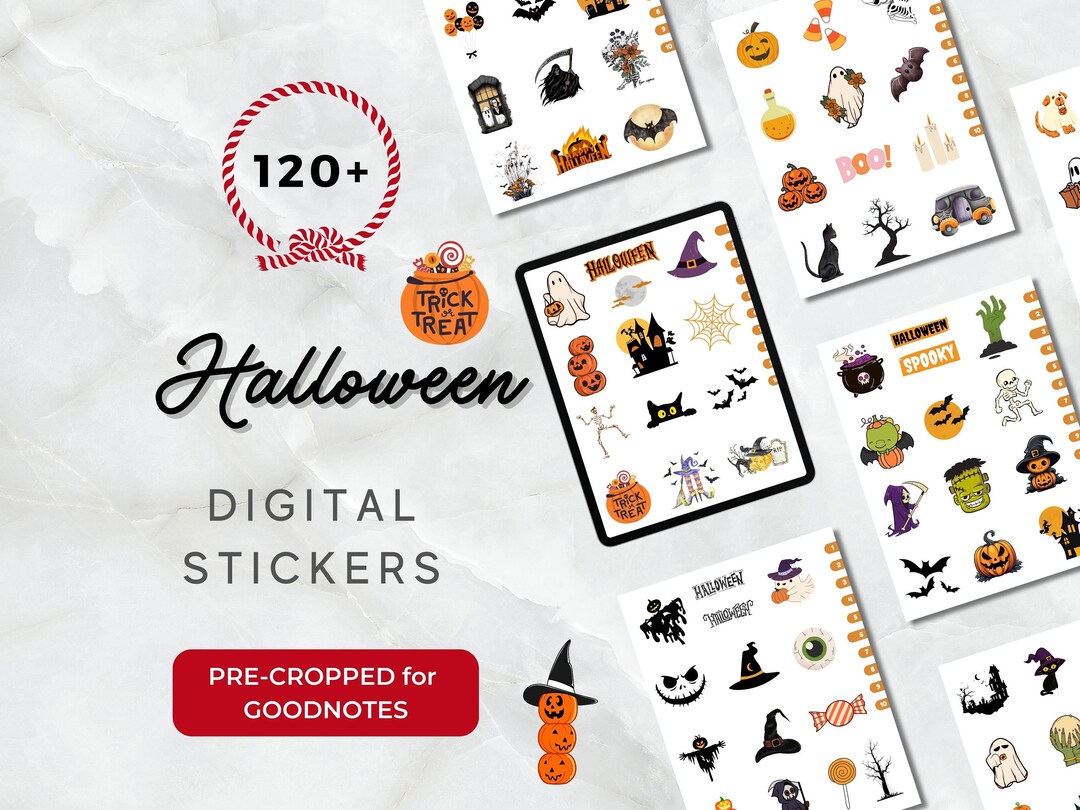 Halloween Digital Stickers, Digital Planner Stickers for Goodnotes ...