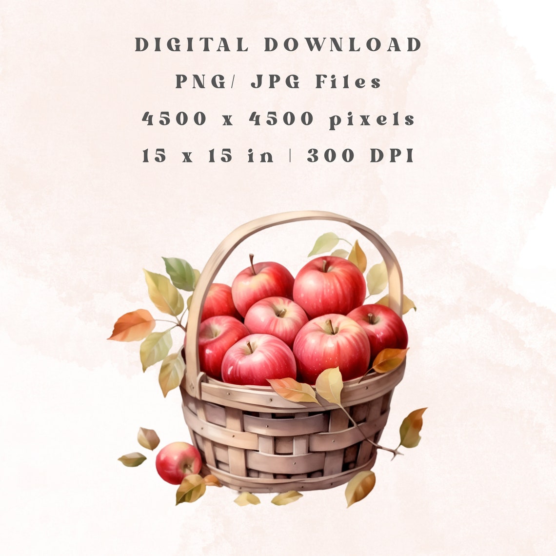 Apples Basket Clipart, Fruits Clipart, Apple Clipart, Red Apple ...