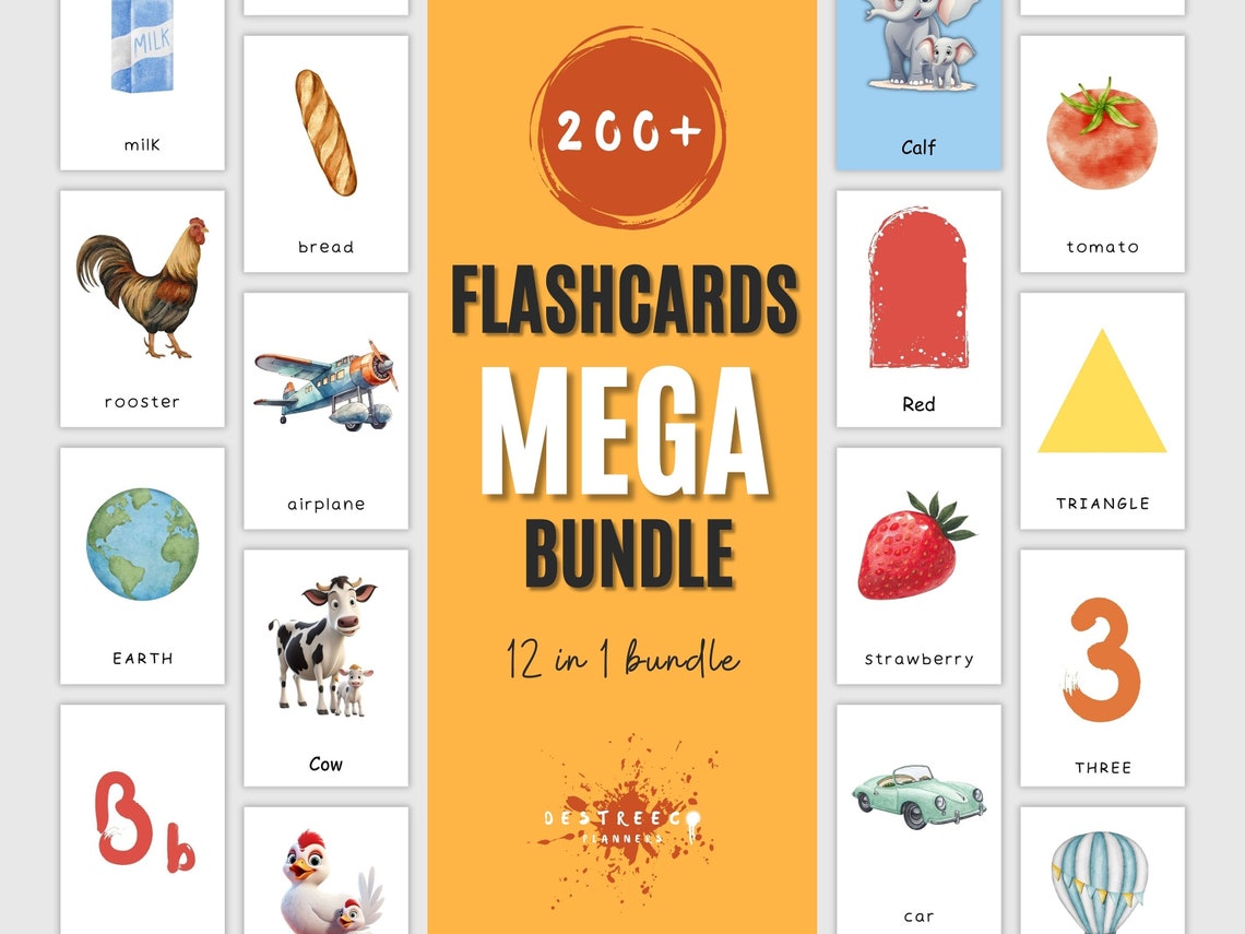 Ultimate Flashcards Bundle, Printable Montessori Cards, Toddler ...