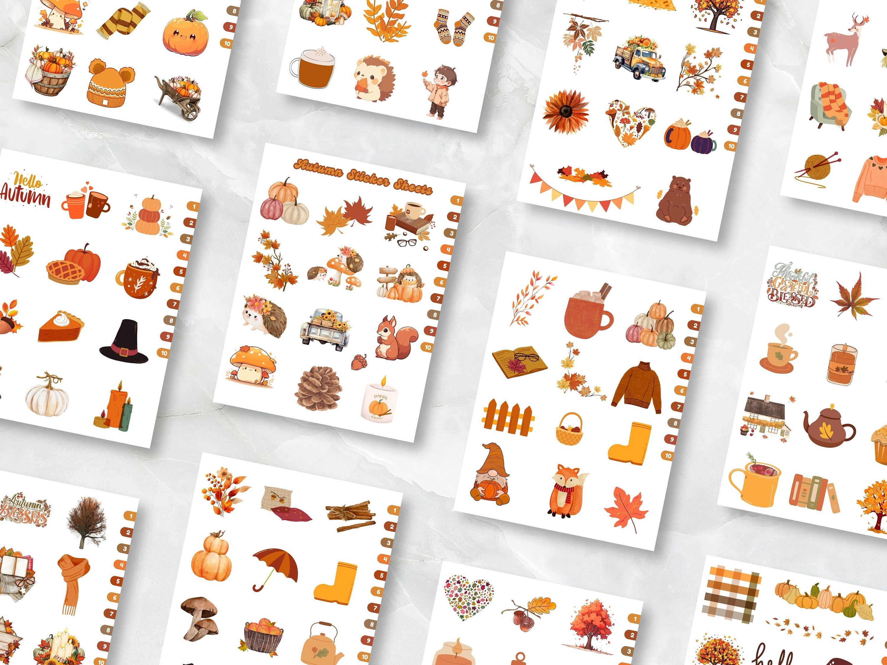 Autumn Digital Stickers Pre-cropped Autumn Sticker - Etsy