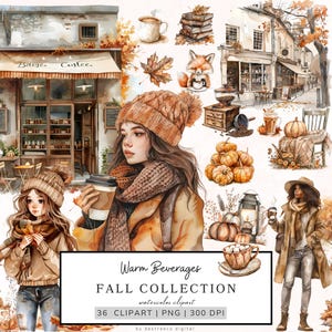 Autumn Clipart Bundle, Fall Graphics Png, Cozy Autumn, Pumpkins Clipart ...