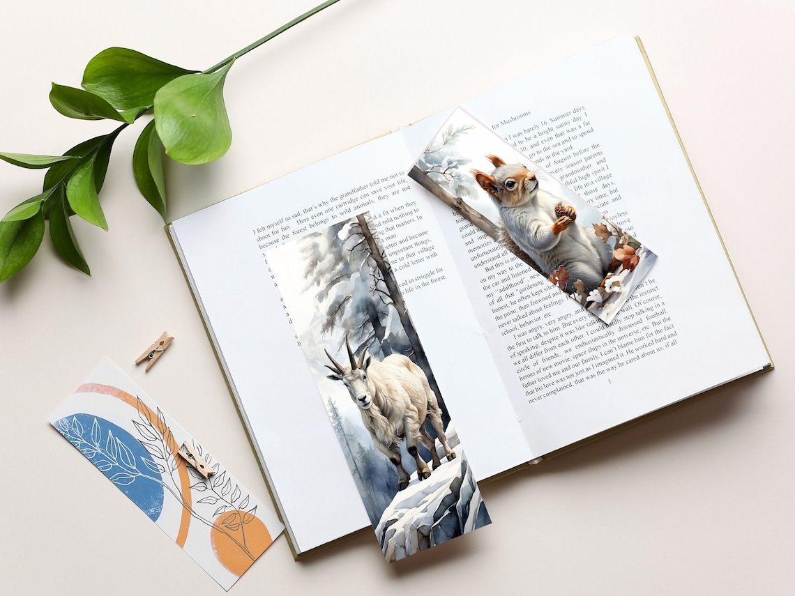 16 Winter Animals Printable Bookmarks, Watercolor Bookmark Sheets, PNG ...