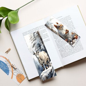 16 Winter Animals Printable Bookmarks, Watercolor Bookmark Sheets, PNG ...