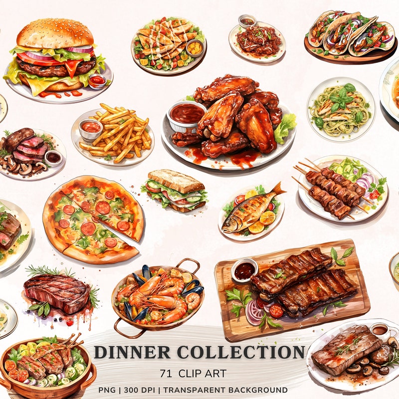 Watercolor Food - Etsy