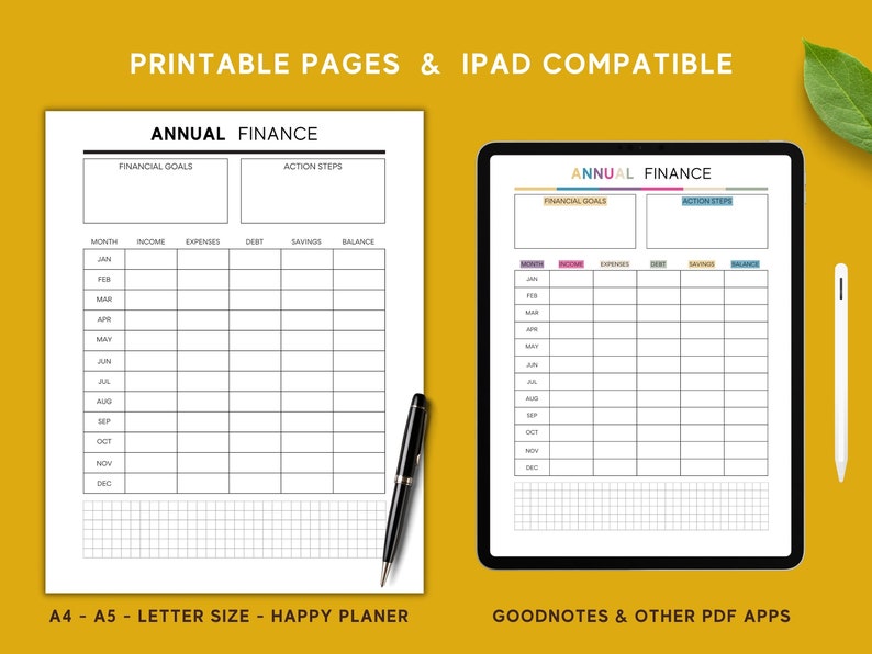 Finance Planner Printable Budget Planner Bundle Monthly,annual ...