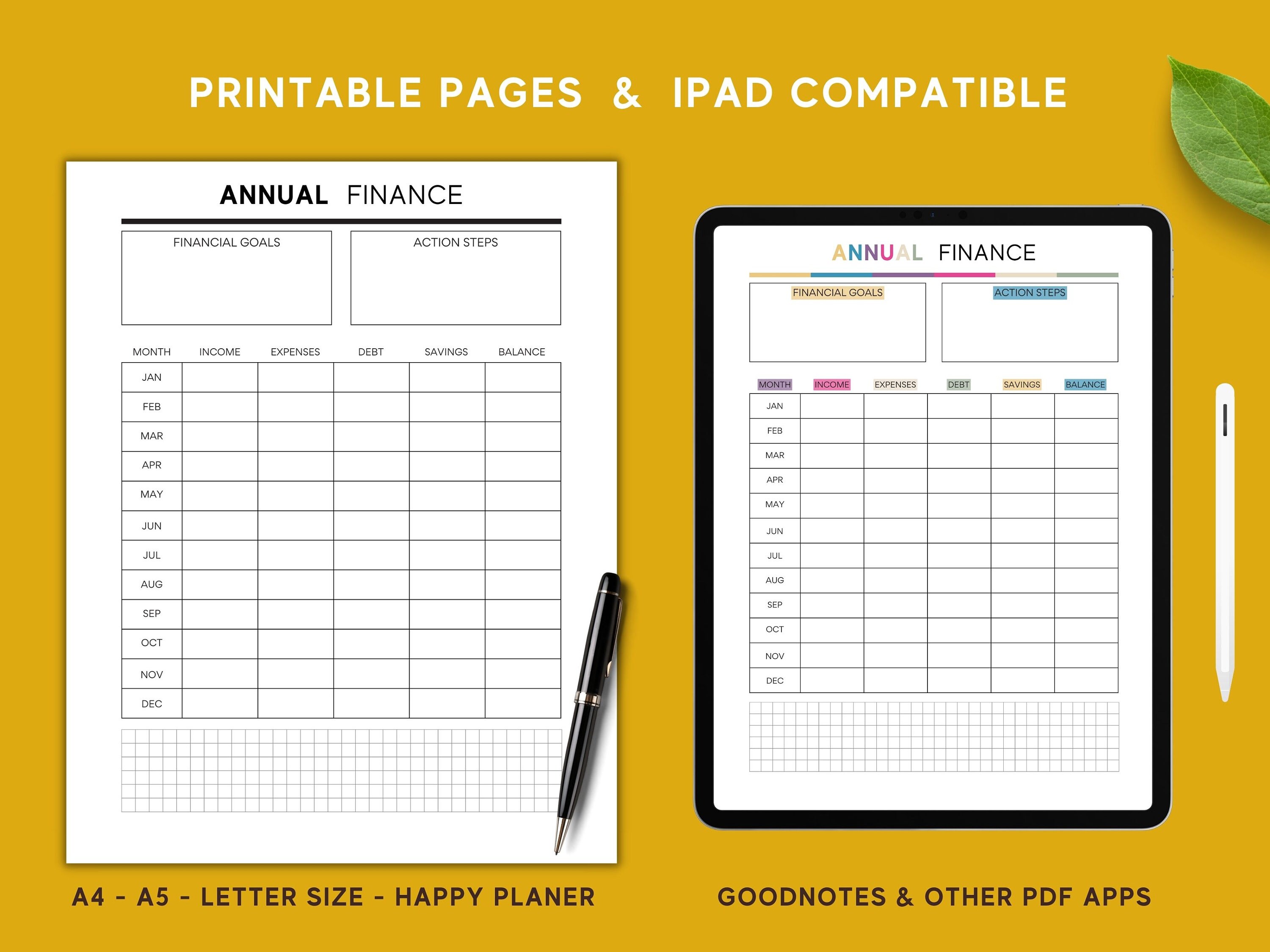 Finance Planner Printable Budget Planner Bundle Monthly,annual ...