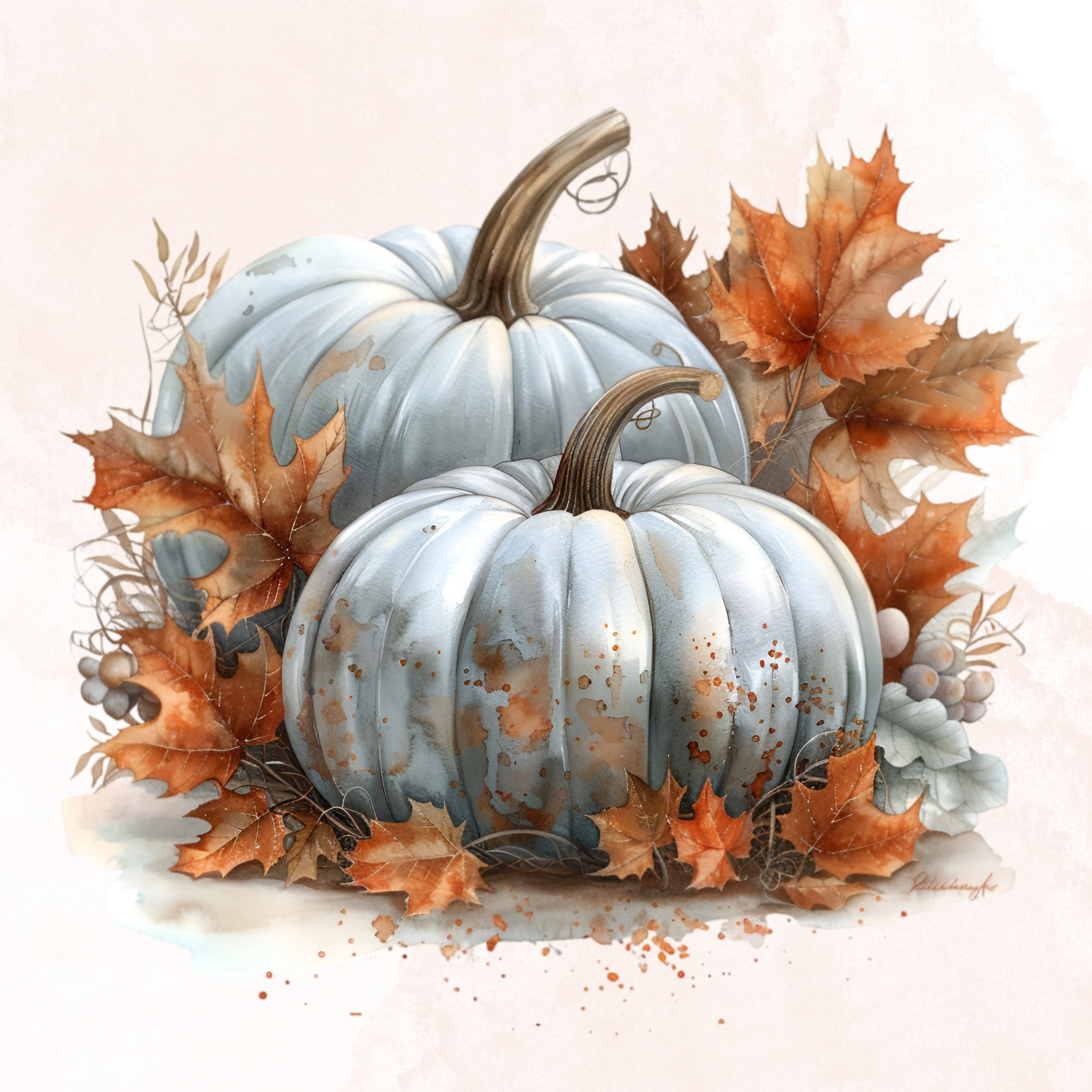 Watercolor Pumpkins Clipart Bundle, Autumn Clipart, Fall Graphics Png ...