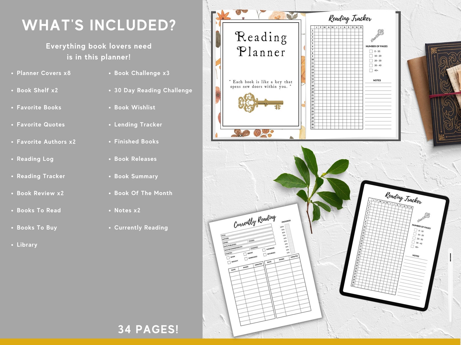 Reading Planner Printable Book Journal Reading Tracker - Etsy