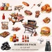 Watercolor Barbecue Clipart Bundle, BBQ Png, Grill Food Clipart, Picnic ...