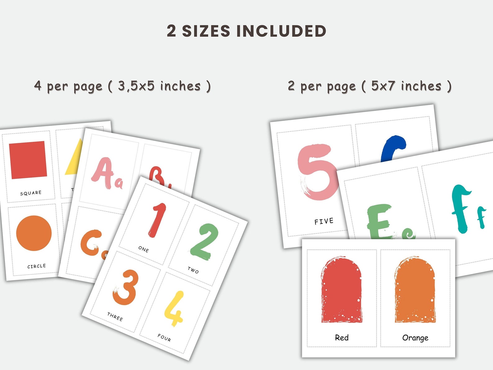 Printable Cards Bundle, Montessori Alphabet Flashcards, Toddler Number ...