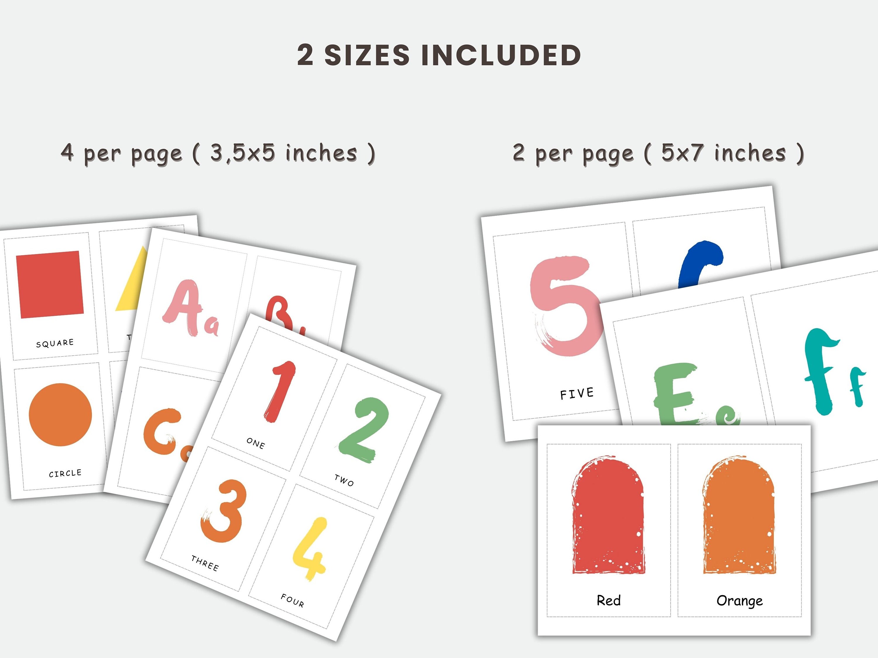 Printable Cards Bundle, Montessori Alphabet Flashcards, Toddler Number ...