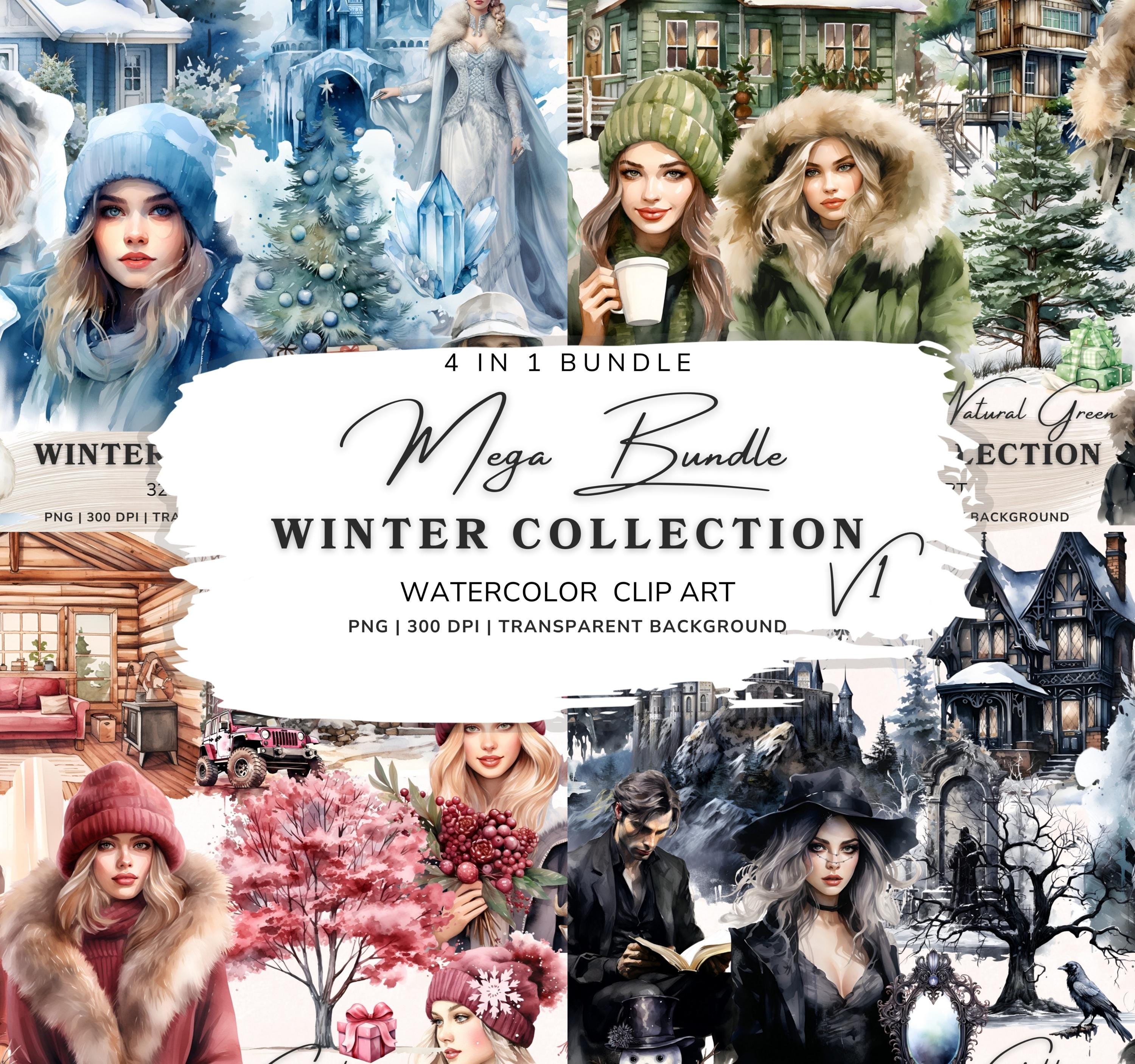 Seasonal Clipart Megabundle, Winter Graphics, Seasons Clipart, Spring ...