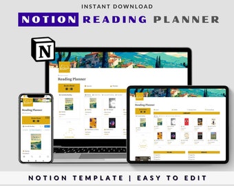 Reading Journal Notion Template Book Tracker Notion Dashboard for Books Digital Reading Planner ...