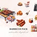Watercolor Barbecue Clipart Bundle, BBQ Png, Grill Food Clipart, Picnic ...