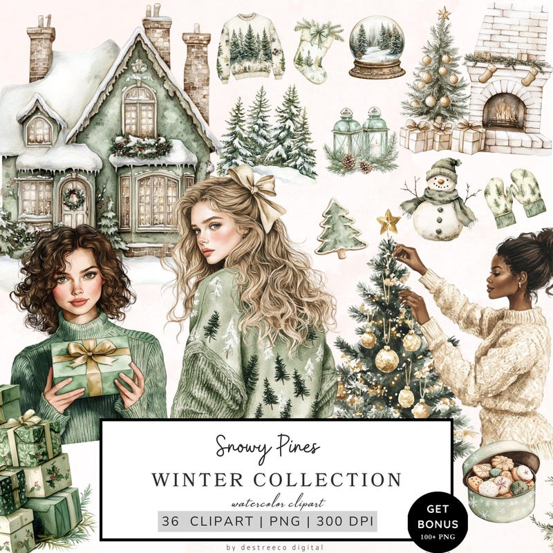 Winter Clipart Bundle - Etsy