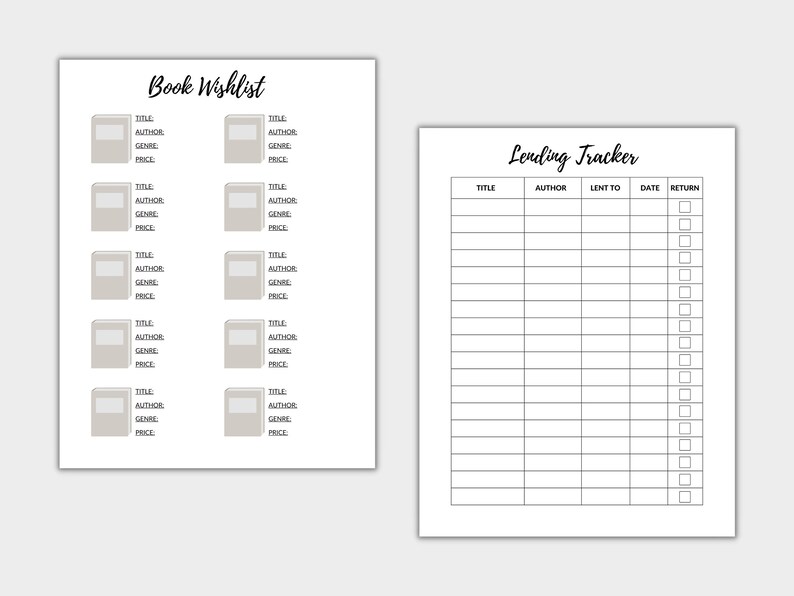 Reading Planner Printable Book Journal Reading Tracker - Etsy