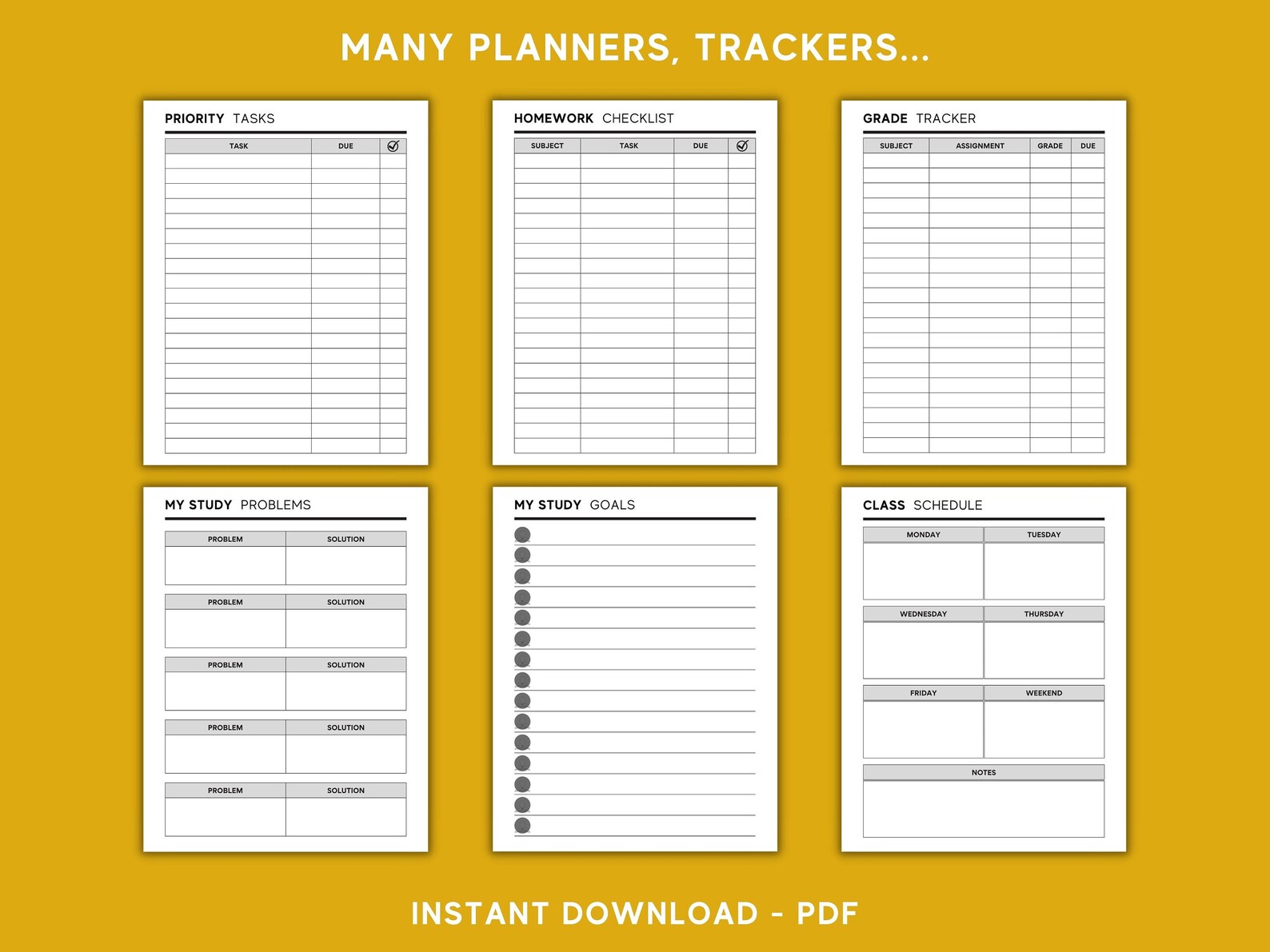 Study Planner Printable Student Planner College School Planner Study ...