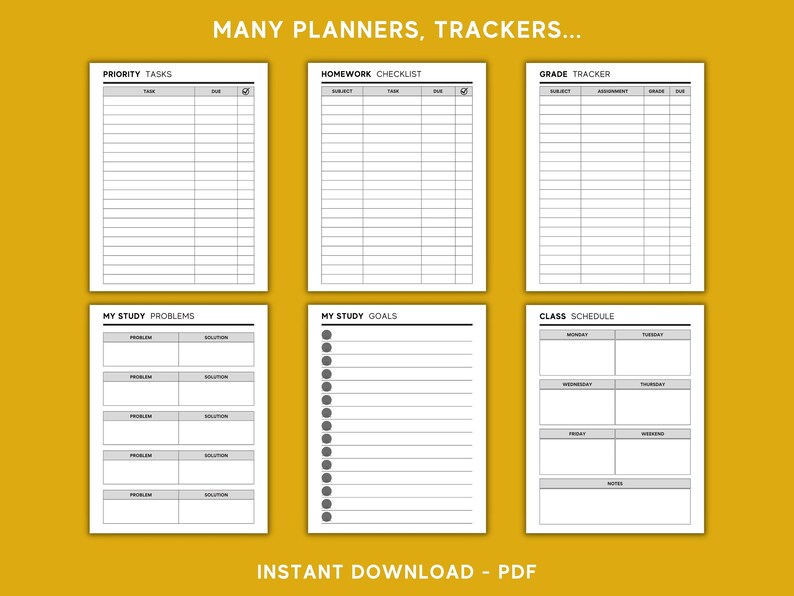 Study Planner Printable Student Planner College School Planner Study ...