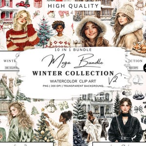 Seasonal Clipart Megabundle, Winter Graphics, Seasons Clipart, Spring ...