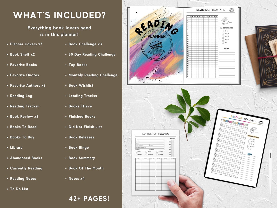 Printable Reading Planner Book Journal Book Tracker Reading Log Book ...