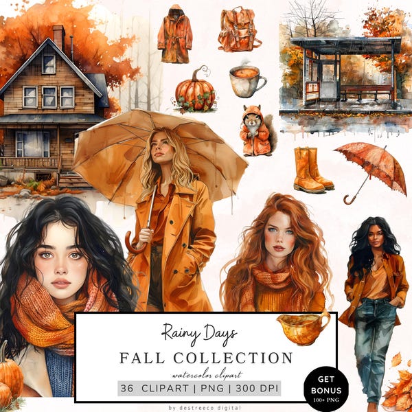 Watercolor Pumpkins Clipart Bundle, Autumn Clipart, Fall Graphics Png ...