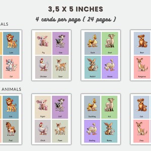 Animals & Baby Animals Printable Flashcards | Montessori Cards | Pre ...
