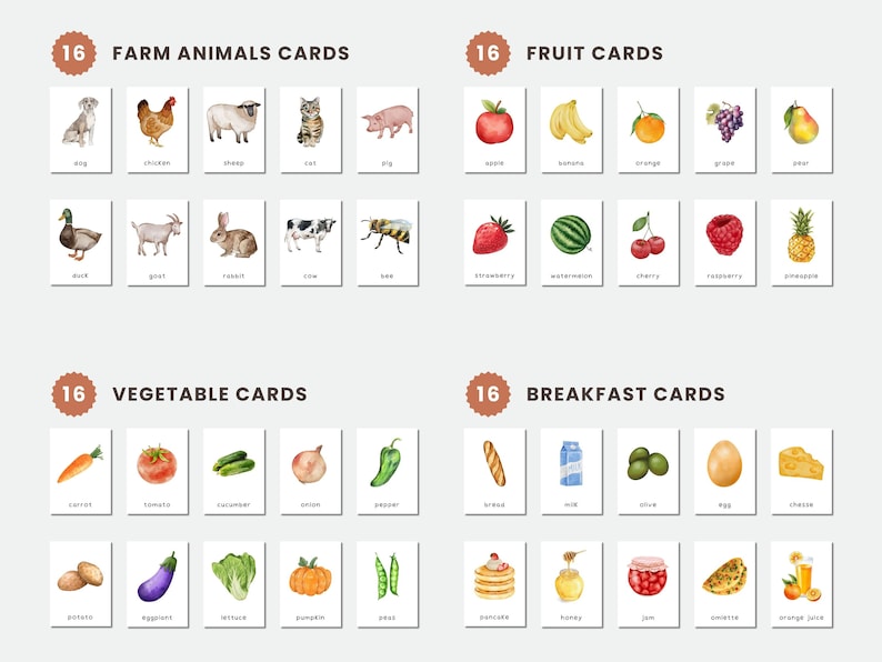 Ultimate Flashcards Bundle, Printable Montessori Cards, Toddler ...