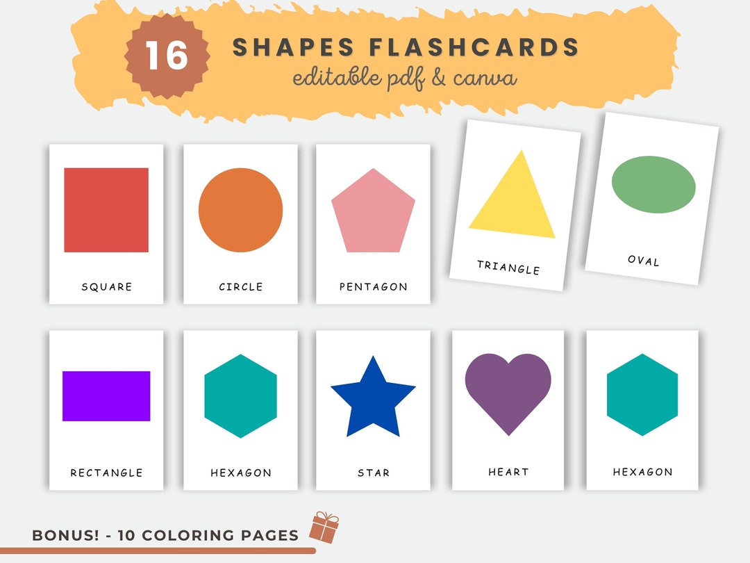 Shapes Printable Flashcards | Rainbow Montessori Cards | Preschool ...