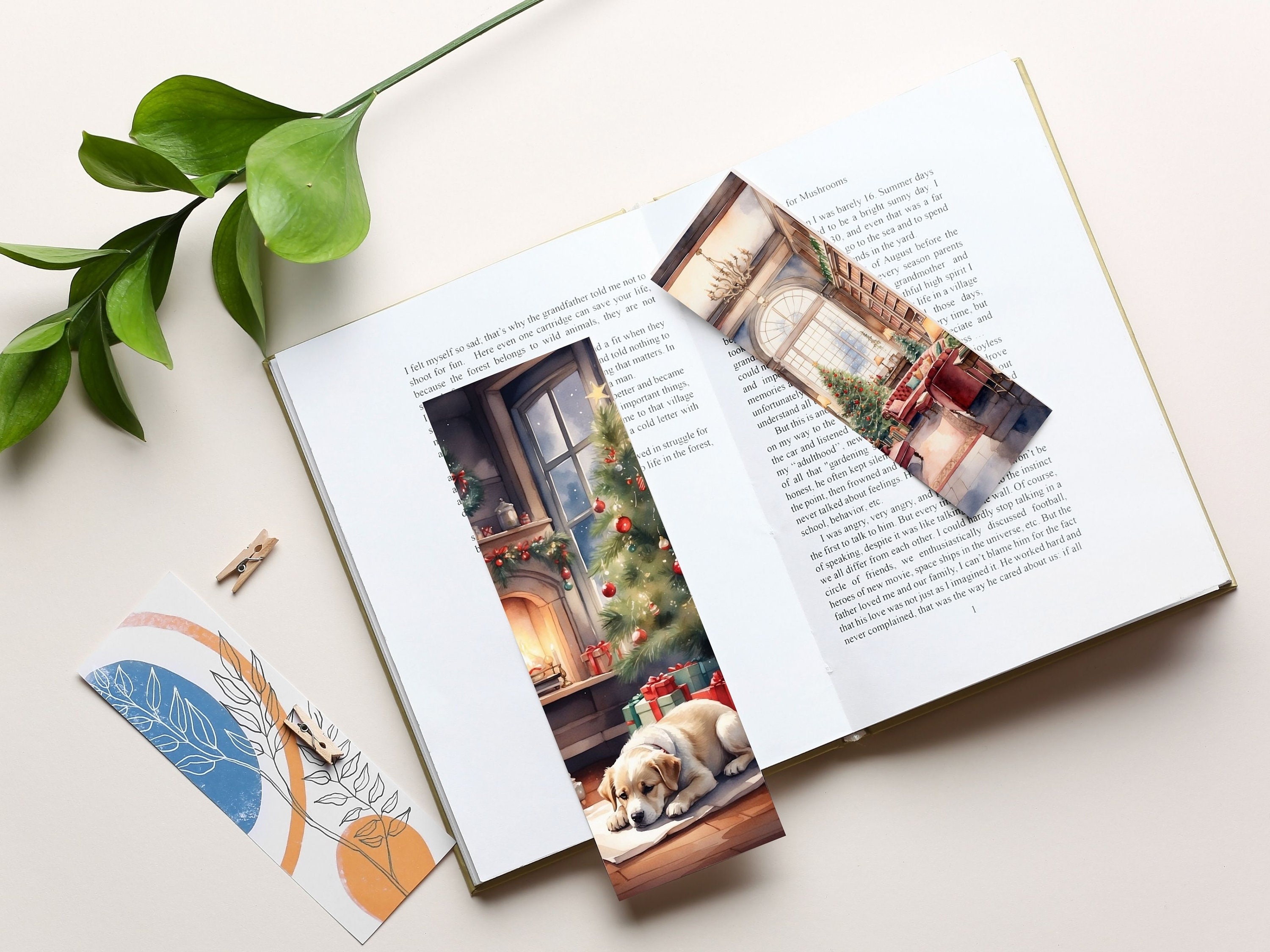 16 Cute Christmas Printable Bookmarks, Watercolor Bookmark Design ...