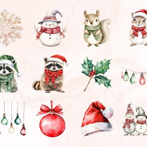 Christmas Woodland Clipart, Christmas Graphics, Woodland Animals ...