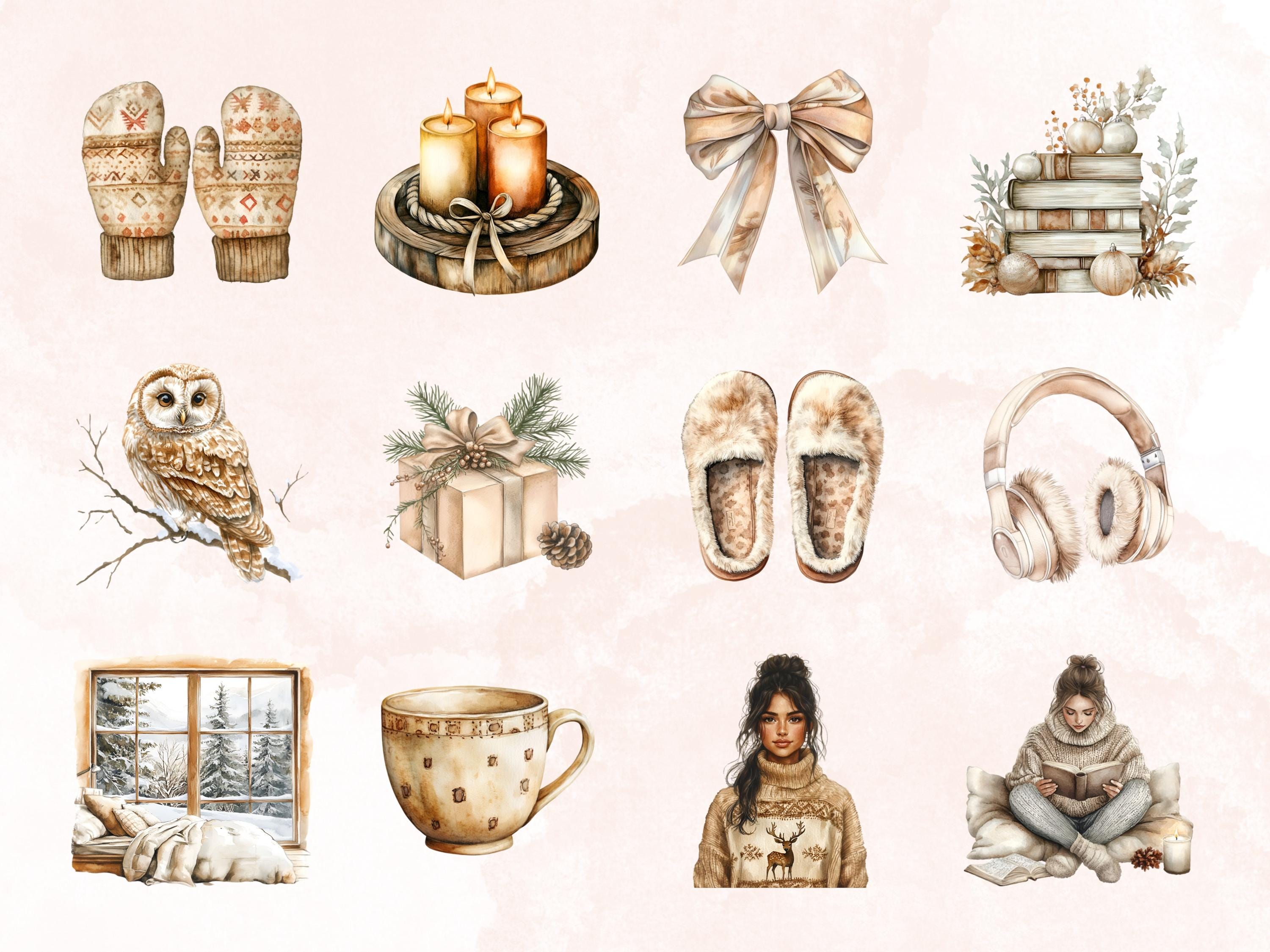 Winter Clipart Bundle, Cozy Winter Clipart, Christmas Graphics, Winter ...