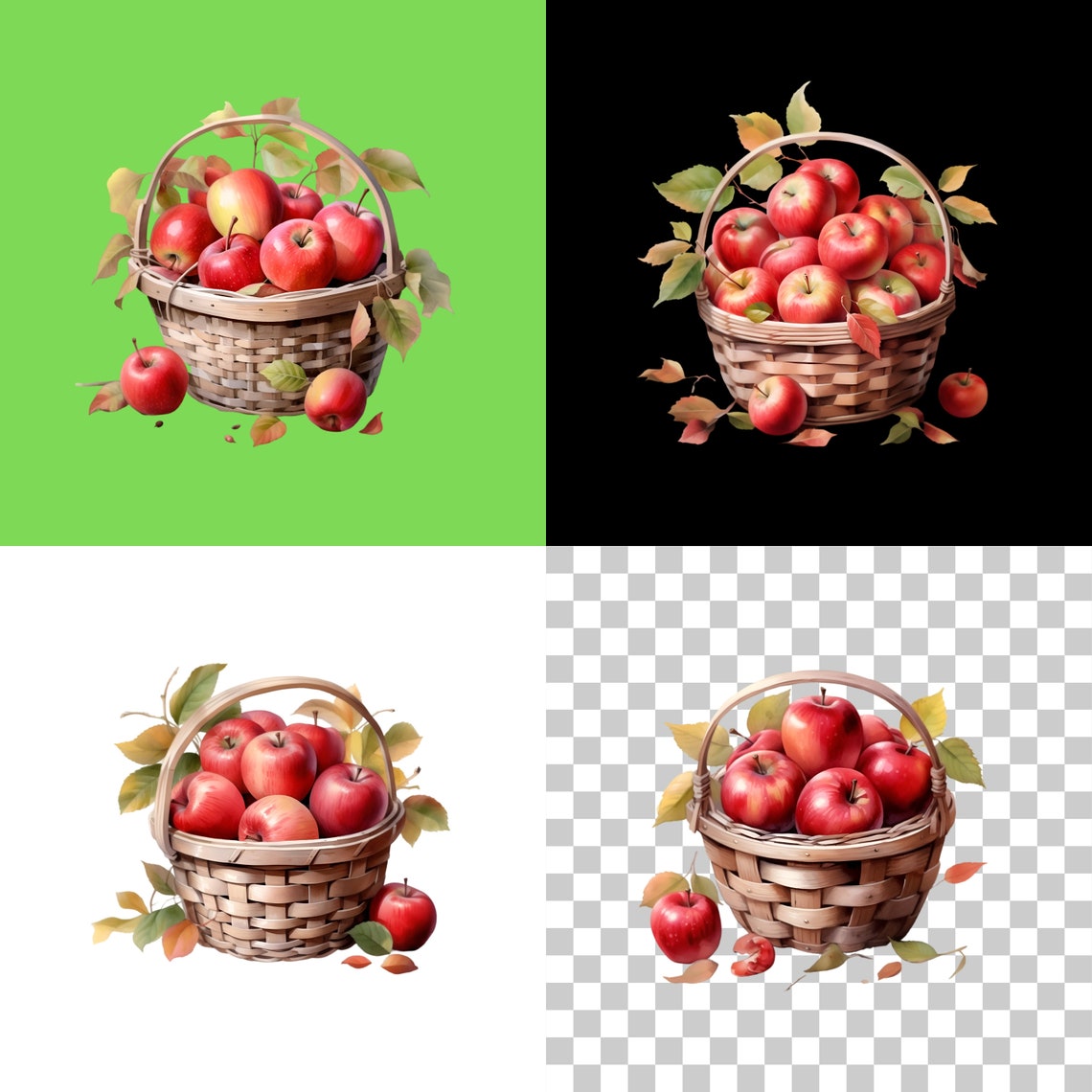 Apples Basket Clipart, Fruits Clipart, Apple Clipart, Red Apple ...