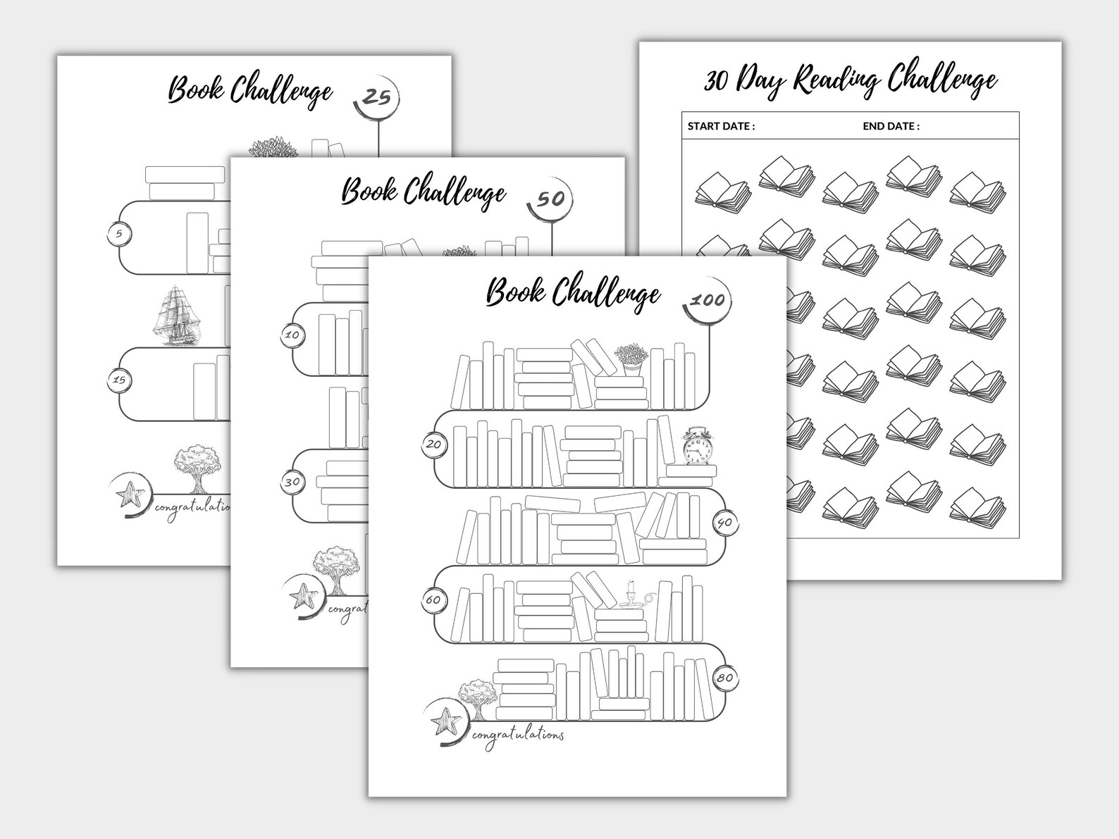 Reading Planner Printable Book Journal Reading Tracker - Etsy